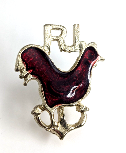 VTG Rhode Island Red Rooster RI State Bird Anchor Gold Tone Enamel Pin ...