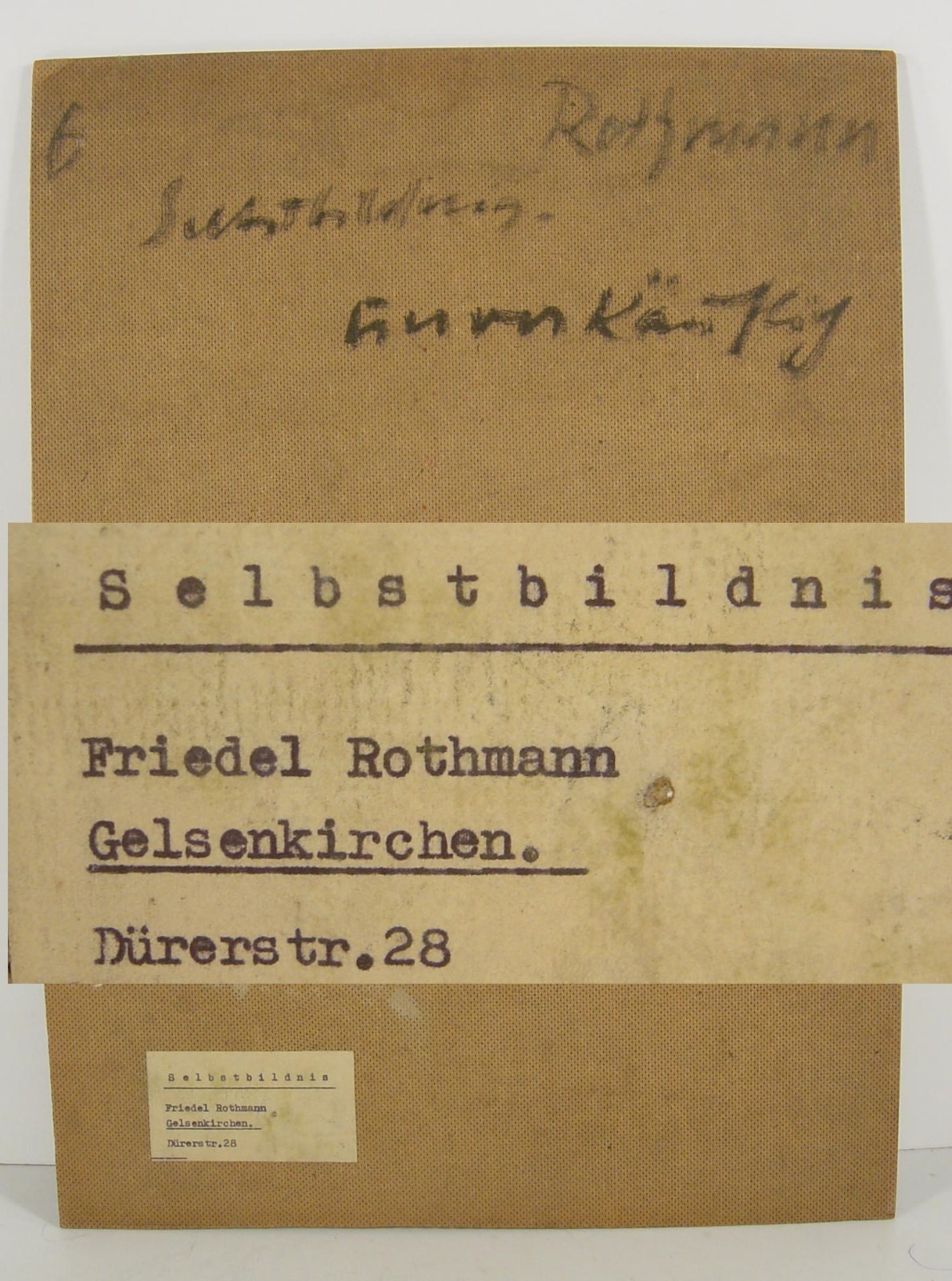 Friedel Rothmann 1898 Oberhausen / Gemälde, signiert / Selbstbildnis ...