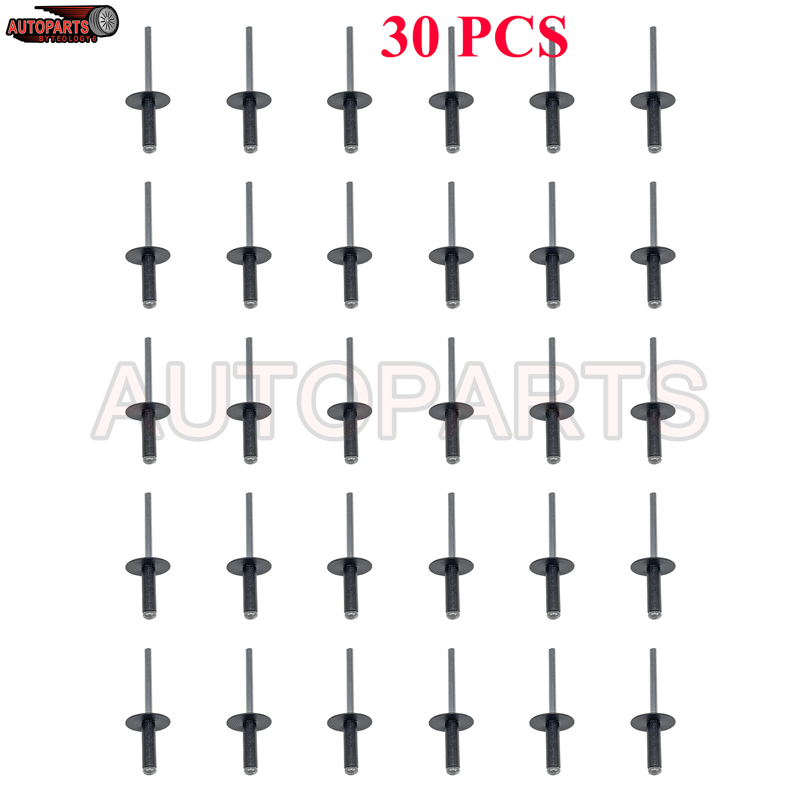 30 Black Bumper Fascia & General Use Split-Type Rivet For GM 11516807 ...