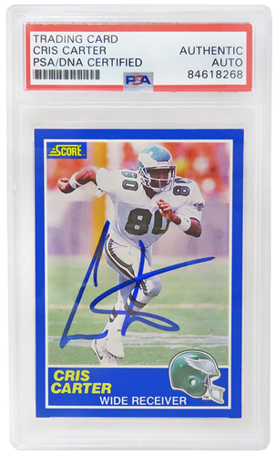 Cris Carter Signed Philadelphia Eagles 1989 Score Football Rookie Card ...