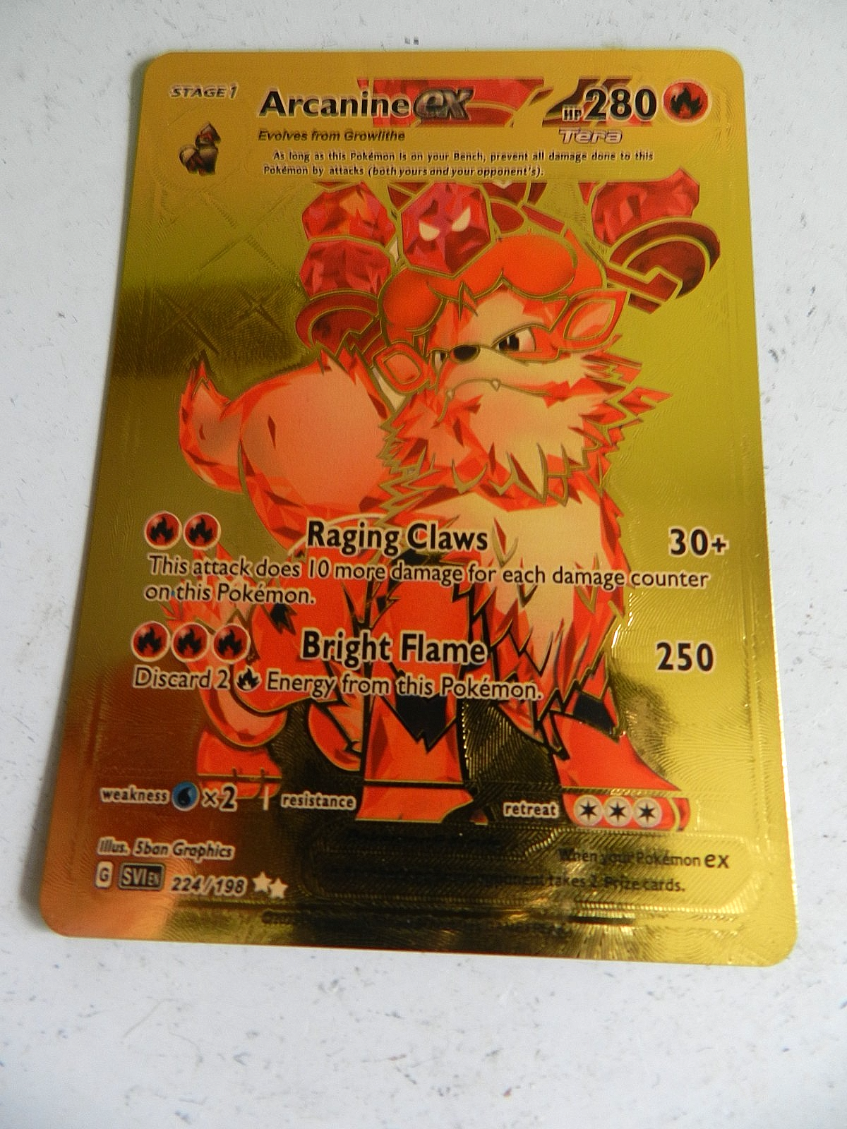 2023 ARCANINE EX HP280 GOLD FOIL POKEMON CARD 224/198 | eBay Australia