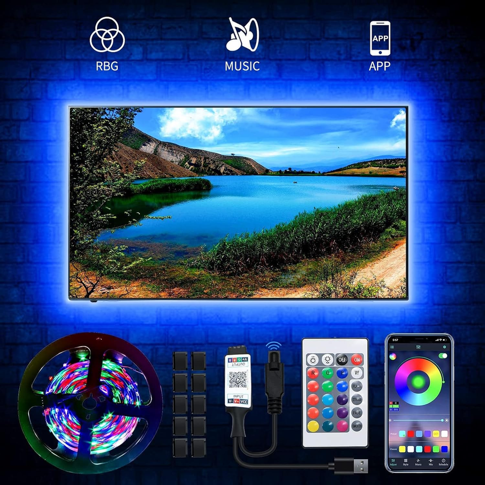 TV Led Backlight, Led Strip Lights for TV 32-65 Inch, RGB 13 FT TV Led ...