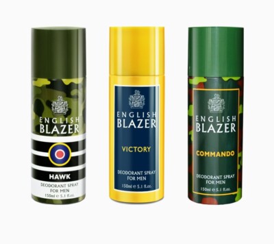 3 X English Blazer Body Spray Victory + Commando + Hawk 150 ml Fast ...