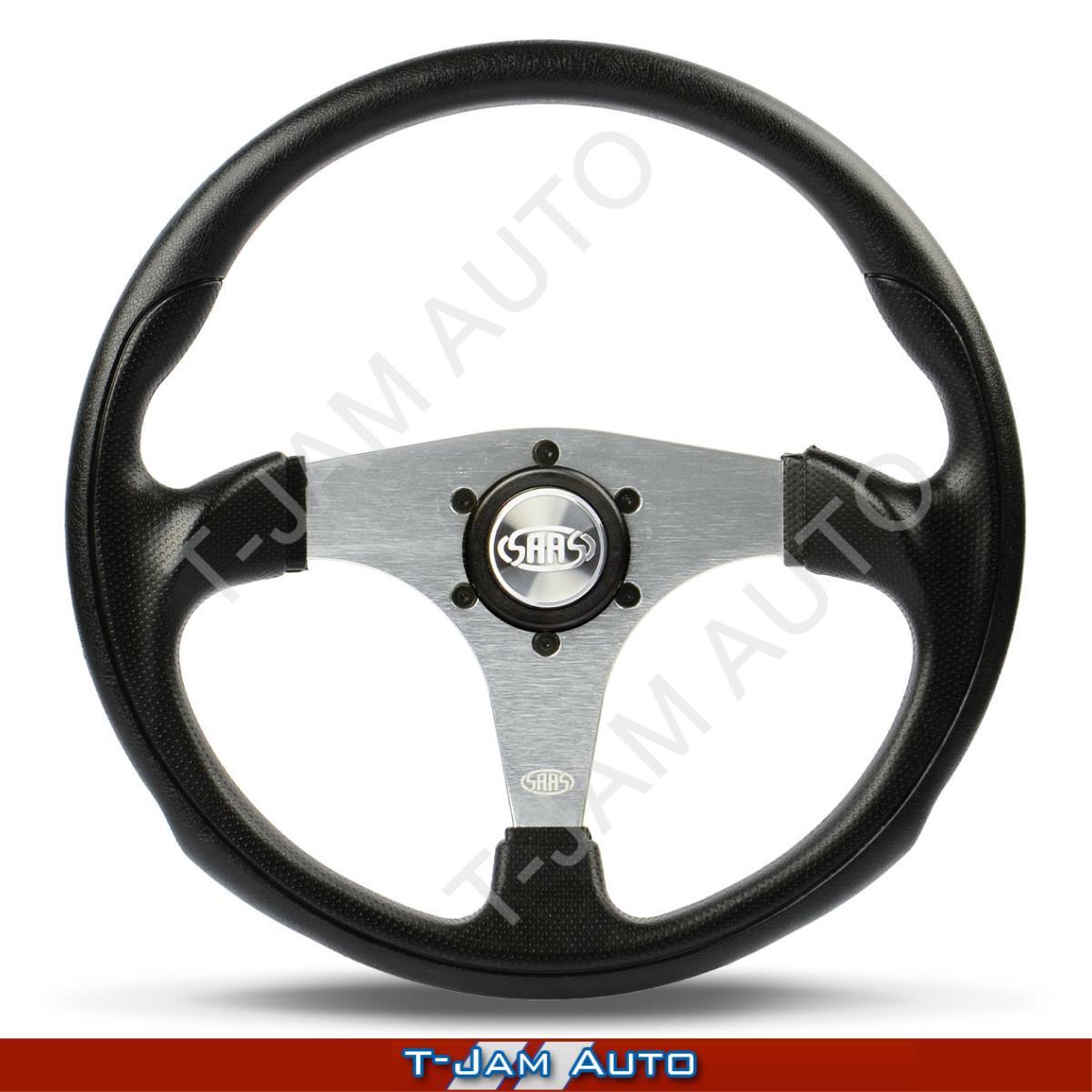 SAAS Octane Sports Steering Wheel 350mm Black Poly Brushed Allow Spoke ...