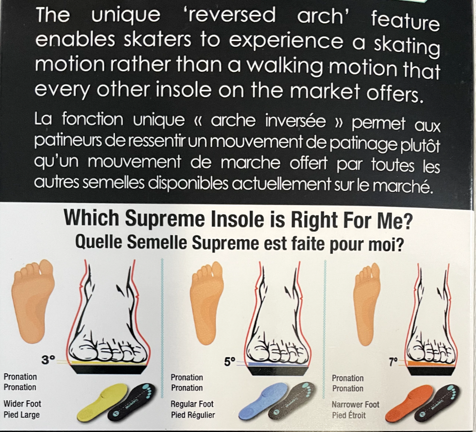 Jackson Supreme Insoles for Ice Skate Pronation - Orange 7° for Narrow ...