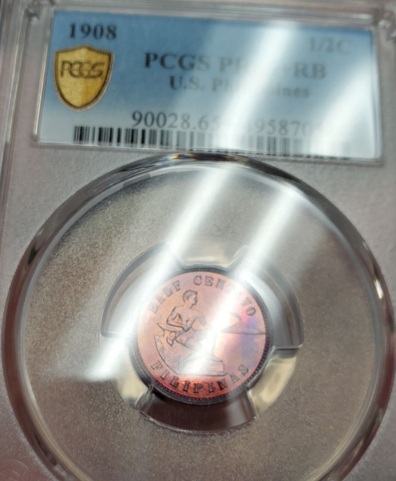 RARE 1908 USA Philippines 7 Coin Proof Set PCGS CERTIFIED & Rainbow ...
