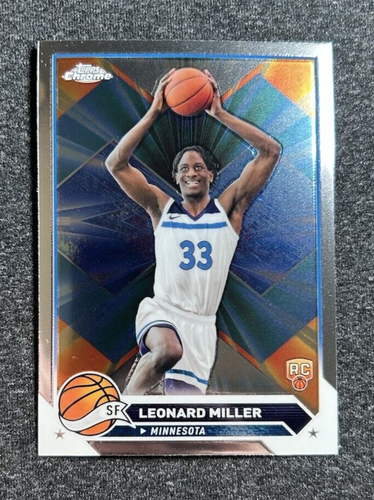 2023-24 Topps Chrome Basketball #158 Leonard Miller Timberwolves Rookie ...