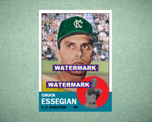 Chuck Essegian Kansas City Athletics A's 1963 Style Custom Baseball Art ...