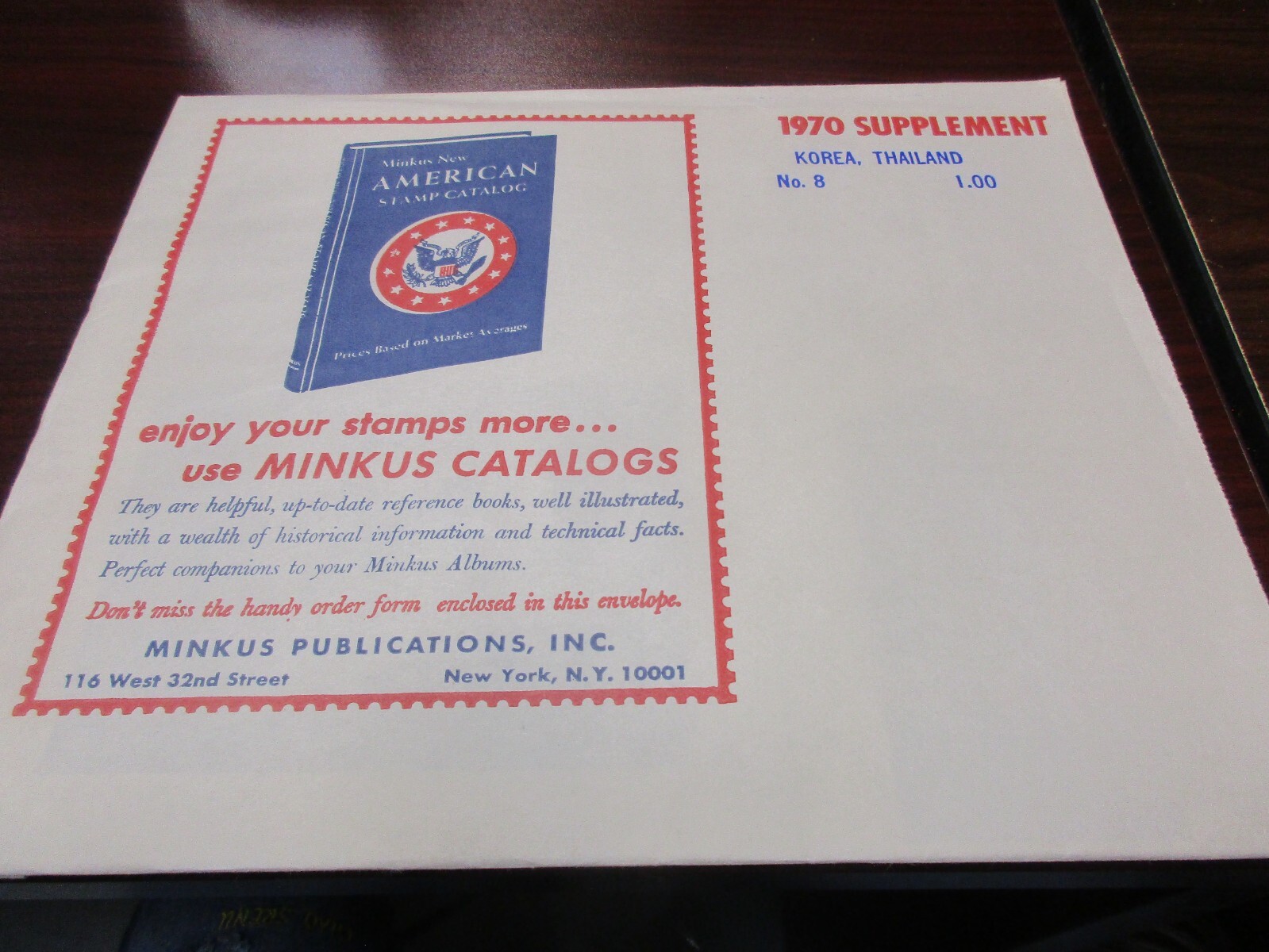 "MINKUS" STAMP ALBUM 1970 SUPPLEMENT KOREA, THAILAND #8 W/FREE SHP. | eBay