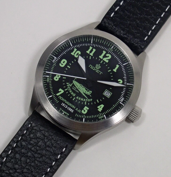 Poljot Aviator Automatic Russian Watch, Swiss ETA 2824-2