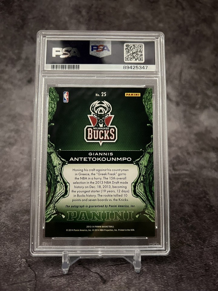 2013-14 Panini GIANNIS ANTETOKOUNMPO Rookie RC Auto Rising Tide Bucks ...