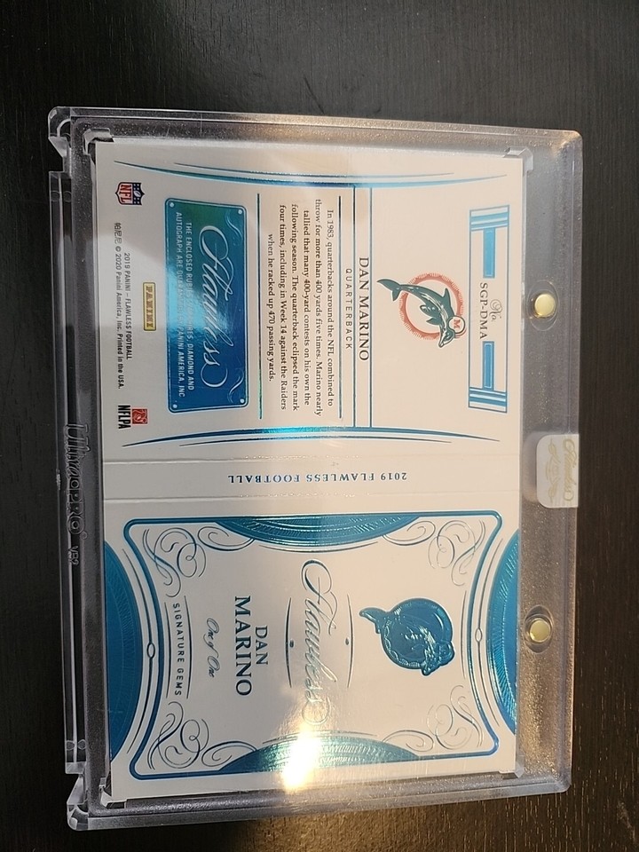 1/1 AUTO DAN MARINO NFL SHIELD ROOKIE 💎DIAMOND RUBY SAPPHIRE 2019 ...