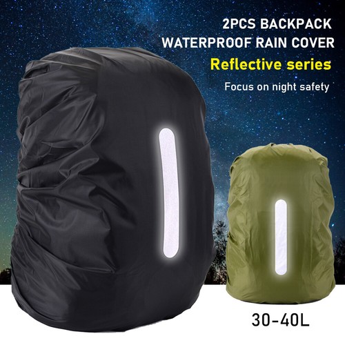 2pcs Lightweight Waterproof Polyester Reflective Tape Backpack Rain ...