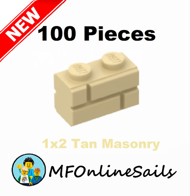 **NEW** 100x Genuine LEGO 1x2 Masonry Bricks - Tan - Piece 98283 | eBay