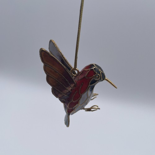 GORGEOUS Cloisonné Hummingbird Enameled Metal Christmas Tree Ornament 2 ...