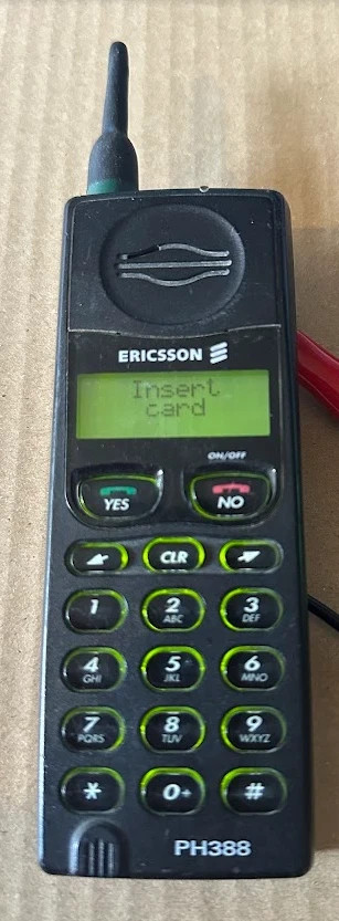 Rare 1995 Ericsson GH388 - GSM Brick Mobile Phone - (Black) WORKING ...