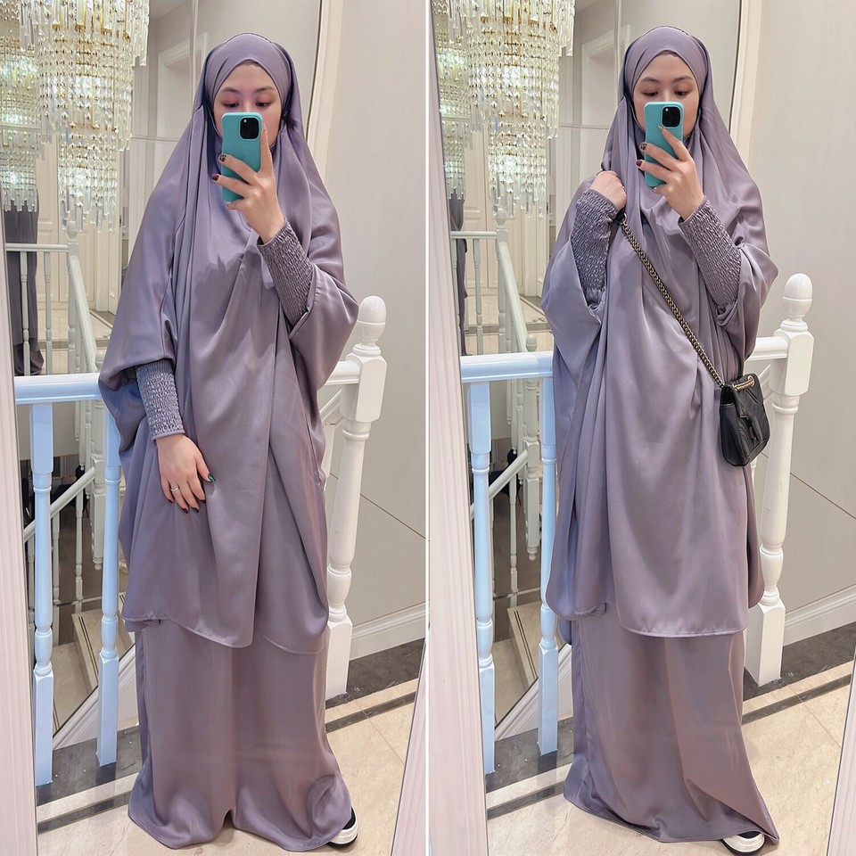 Khimar Hijab Overhead Burqa Caftan Abaya Muslim Women Prayer Set ...