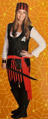 Pirate Maiden Wench Halloween Costume Shirt Skirt Scarf Belt Role Play ...