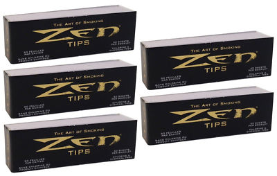 5 Pack Zen Roll Your Own Cigarette Paper Filter Rolling Tips 250 Total ...