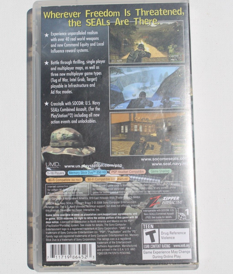 SOCOM: U.S. Navy SEALs -- Fireteam Bravo 2 (Sony PSP, 2006) COMPLETE ...