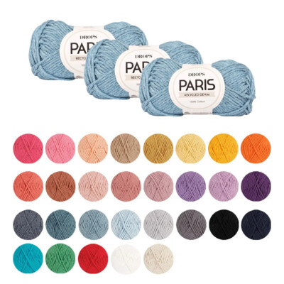 DROPS Paris Aran Yarn Wool 100% Cotton 10 Ply Crochet Knitting 50g Per ...