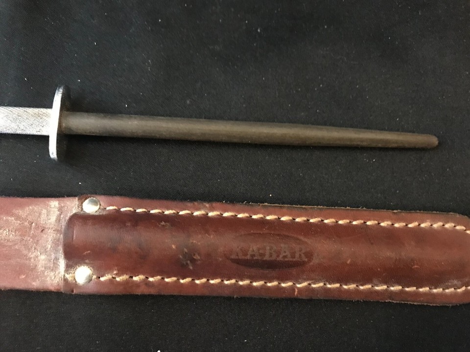 Vintage KA-BAR Knife Sharpening Steel With Original Sheath - NICE! | eBay