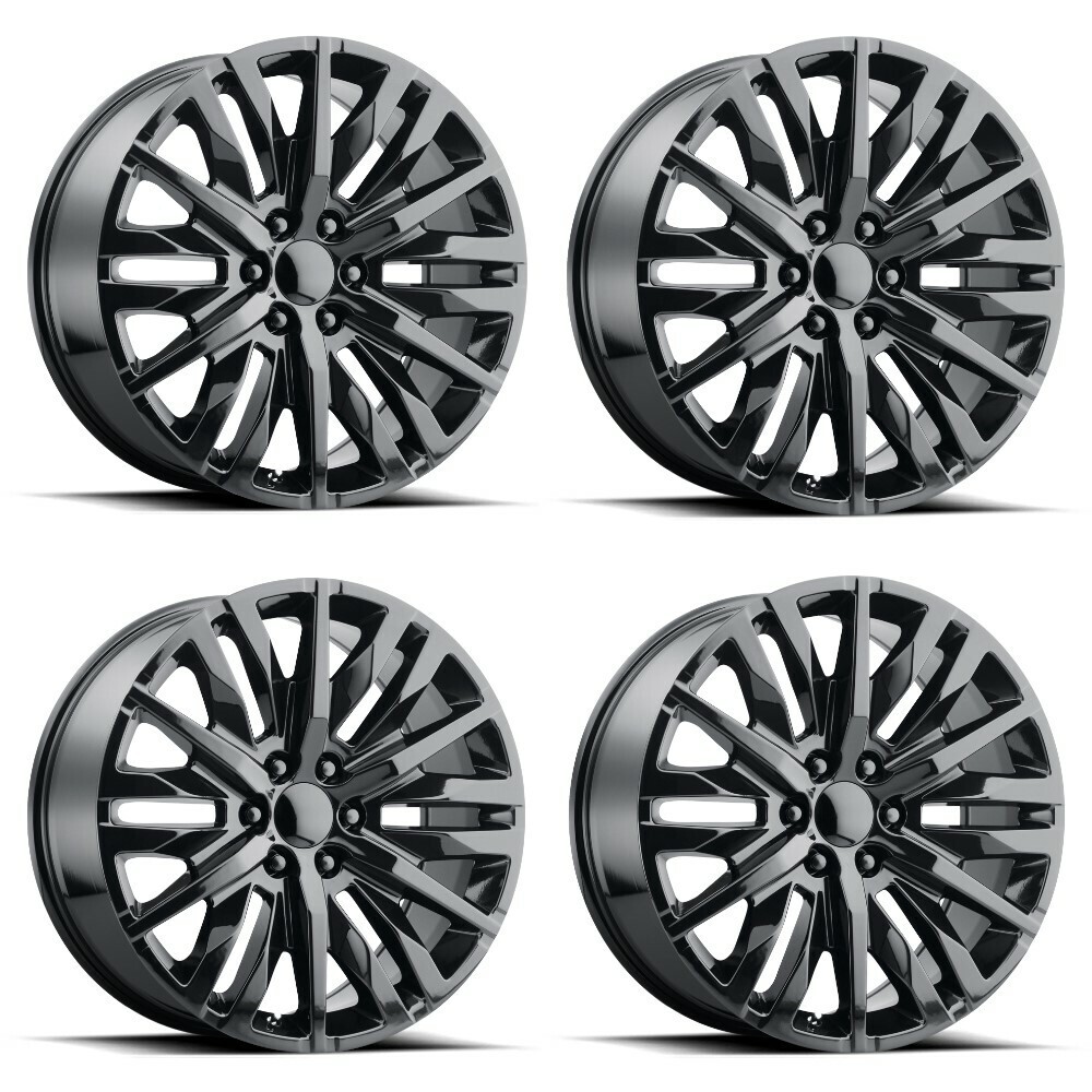 Set 4 Performance Replicas PR198 26x10 6x5.5 Gloss Black Wheels 26 ...