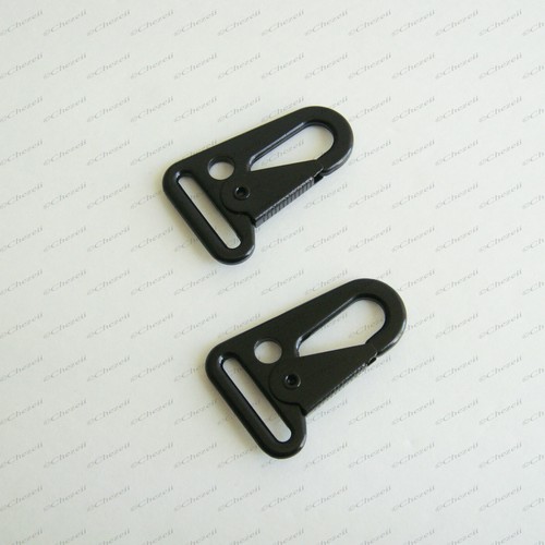 2 x Black HK Sling Clips Spring Snap Hook with 1 inch Webbing ++ 2 ...