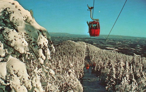 Postcard VT Killington Vermont Summit Lodge Ski Lift Chrome Vintage PC ...