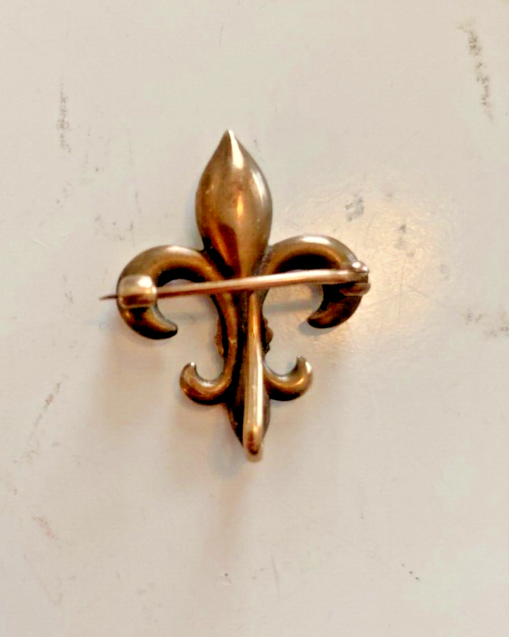Antique 10k Solid Gold Repousse Fleur De Lys Ladies Watch Locket Pin ...