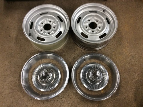 Pair Chevelle 14X6 YW Code Rally Wheels Rims w/ Trim Original | eBay