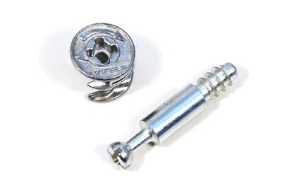 10 x Exzenterbolzen S100 für Bohrloch-Ø5mm + Exzenterverbinder Minifix ...