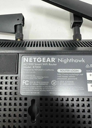 NETGEAR Nighthawk R7000 AC1900 Smart WiFi Router W/ Adapter | eBay