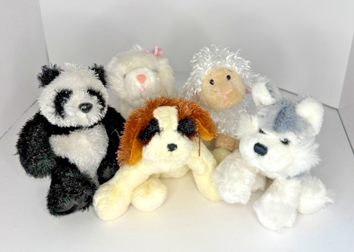 Mini Ganz Webkinz Plush Lot Of 5 No Codes Dog Fish Lamb Cat Panda ...