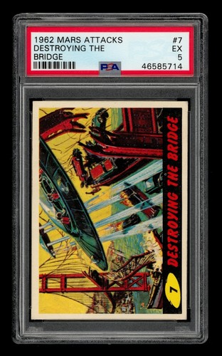 1962 Mars Attacks Set-Break # 7 Destroying The Bridge PSA 5 EX | eBay