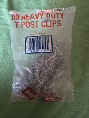 Chicago Heights Steel Heavy Duty Fence T Post Clips Pack of 50 | eBay