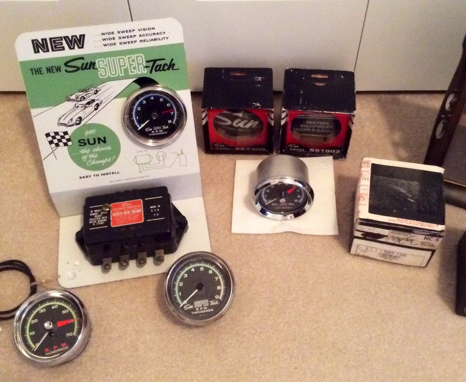NOS Shelby Sun Super Tach SST-802 8000 RPM Tachometer | Analog | Red ...