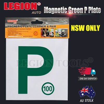 GREEN P Plate 2Pcs Magnetic with speed limit display for NSW P plate ...
