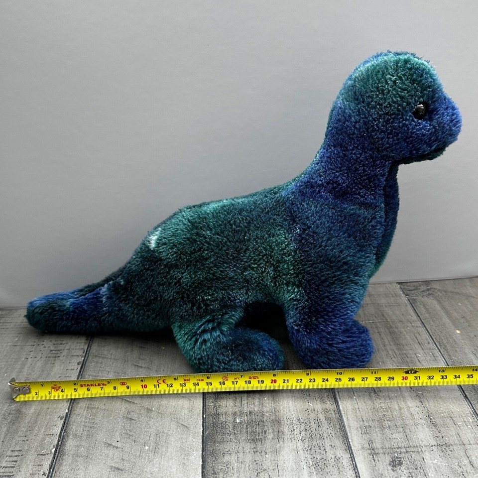 Rare Ty Bronte Brontosaurus Green Blue Dinosaur beanie plush buddy 1999 ...