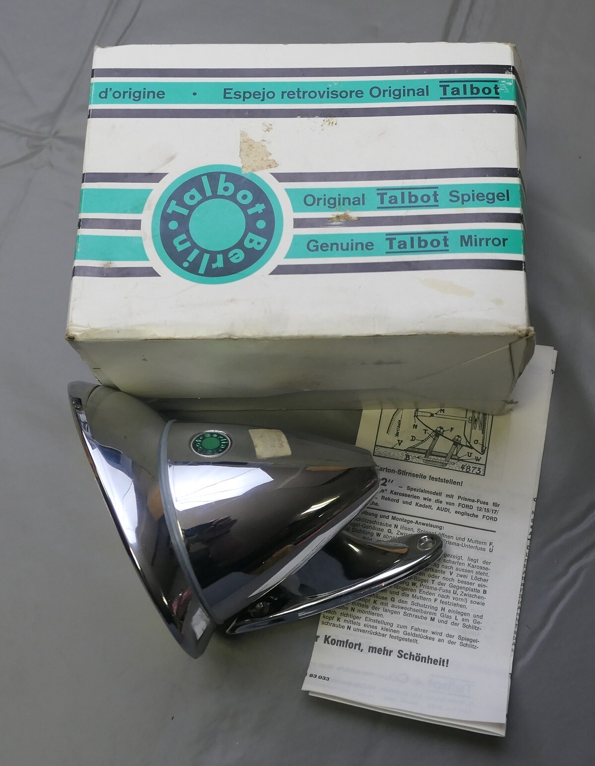 NOS Talbot 300 Series Oval "Talboval" Mirror - Porsche, Mercedes ...