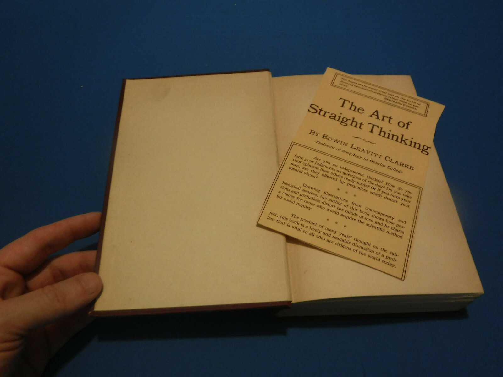 The Art of Straight Thinking- Edwin Leavitt Clarke, 1929 | eBay