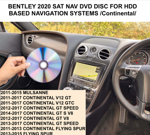 BENTLEY 2020 SAT NAV DVD DISC FOR HDD BASED NAVIGATION SYSTEMS ...