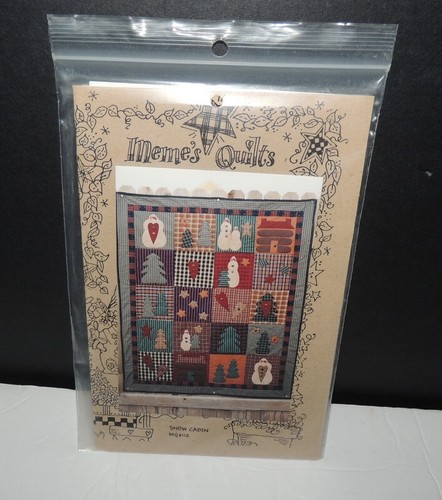 Meme’s quilts snow cabin quilt pattern mq#112 applique snowman ...