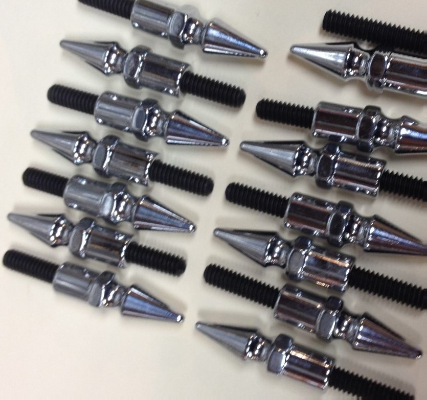 OLDSMOBILE 371 394 425 CHROME SPIKE OIL PAN BOLT SET KIT OLDS STUDS ...