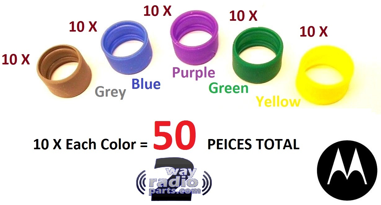Motorola MotoTRBO 50 PIECES !!! Color ID Bands (XPR7550, XPR3500, SL300 ...