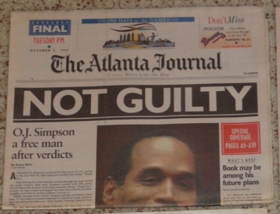 O.J. Simpson Trial Verdict "NOT GUILTY" Newspaper Oct 3, 1995 Unread | eBay