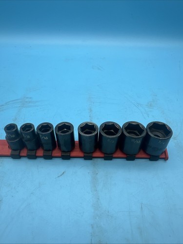 Matco Tools 8 Piece 3/8'' Drive 6 Point SAE Standard Impact Socket Set ...