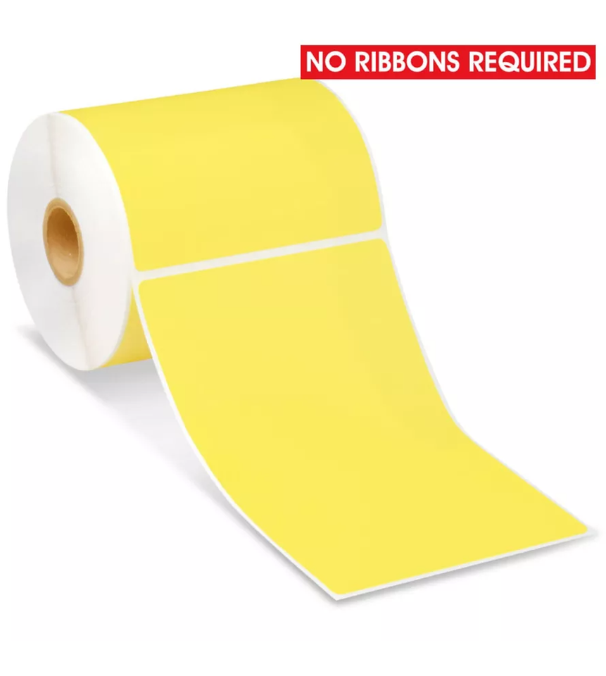 Uline YELLOW 4 Rolls 4x6 Thermal Labels Rolls 250 / 1000 For Eltron ...