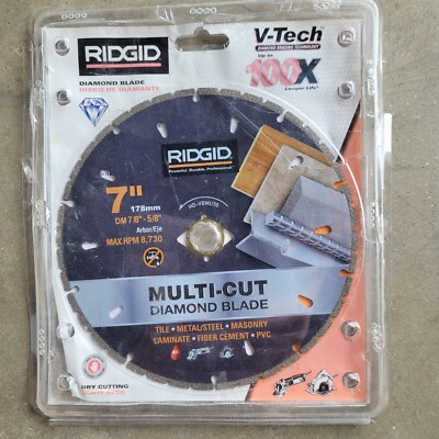 RIDGID 7 in. Diamond Multi-Cutting Blade Multi-Purpose HD-VBMU70 NEW ...