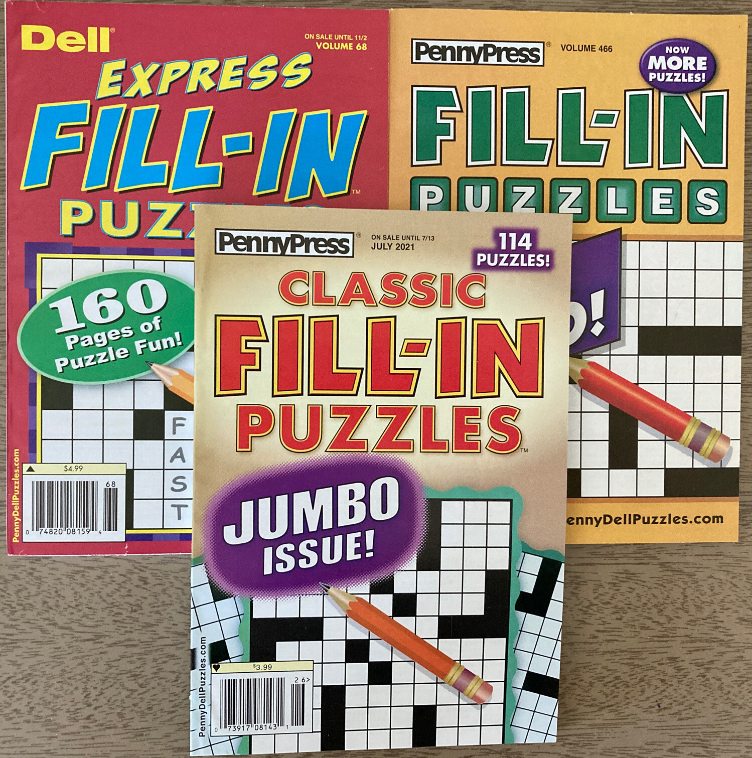 Lot of 3 Dell Penny Press Fill-In Puzzle Books Express Classic P39 | eBay